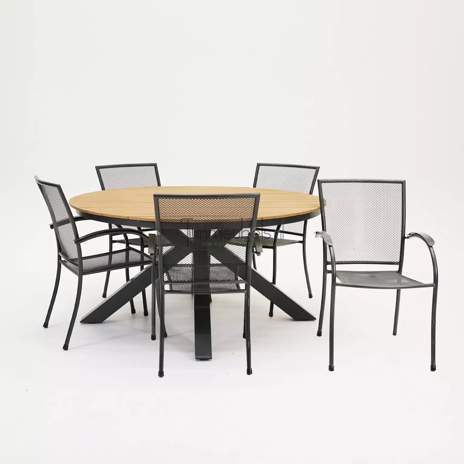 Tuinstoel Nordic met Arezzo tafel 150 cm rond - Tuinmeubels.nl